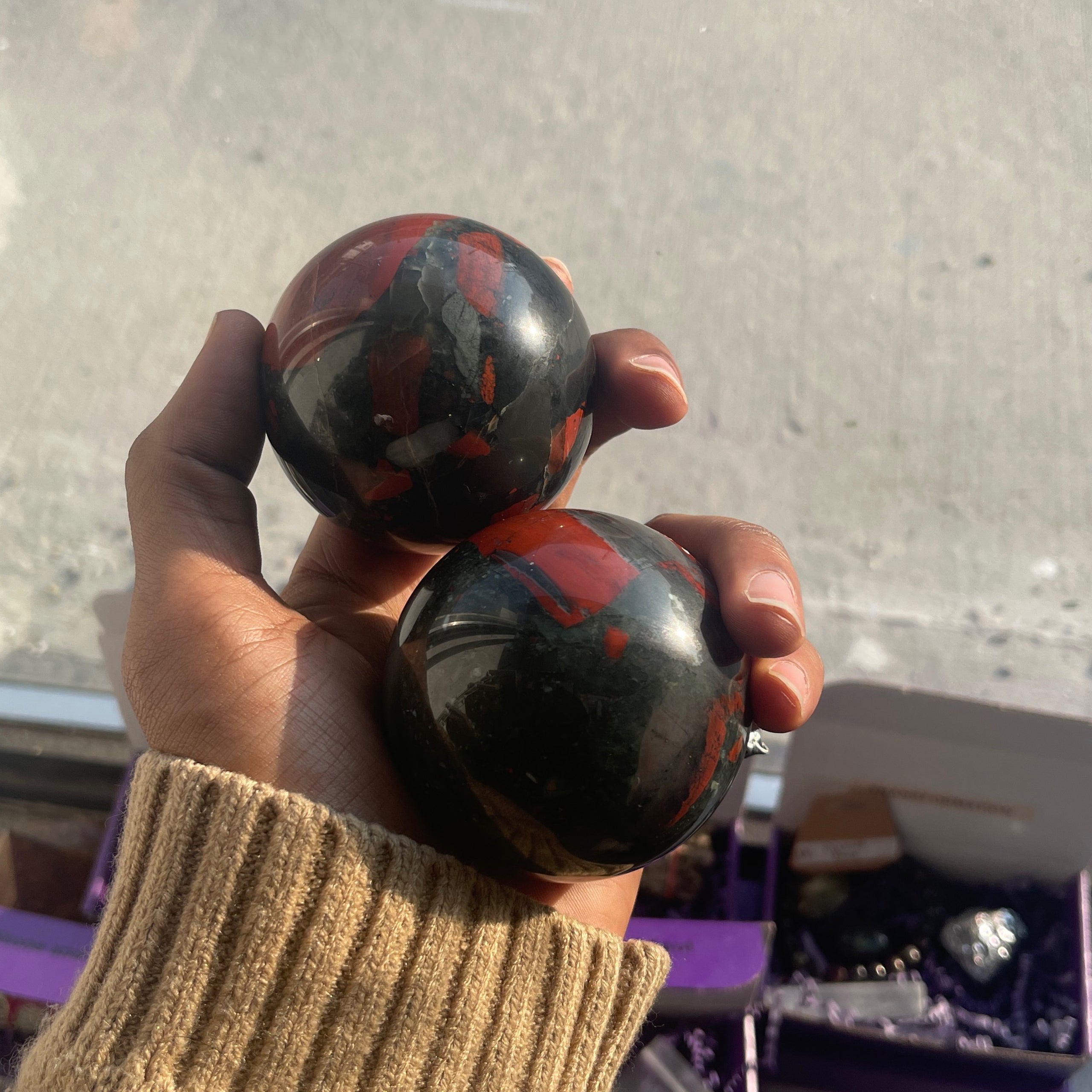African Bloodstone Spheres | Body, Stone and Soul