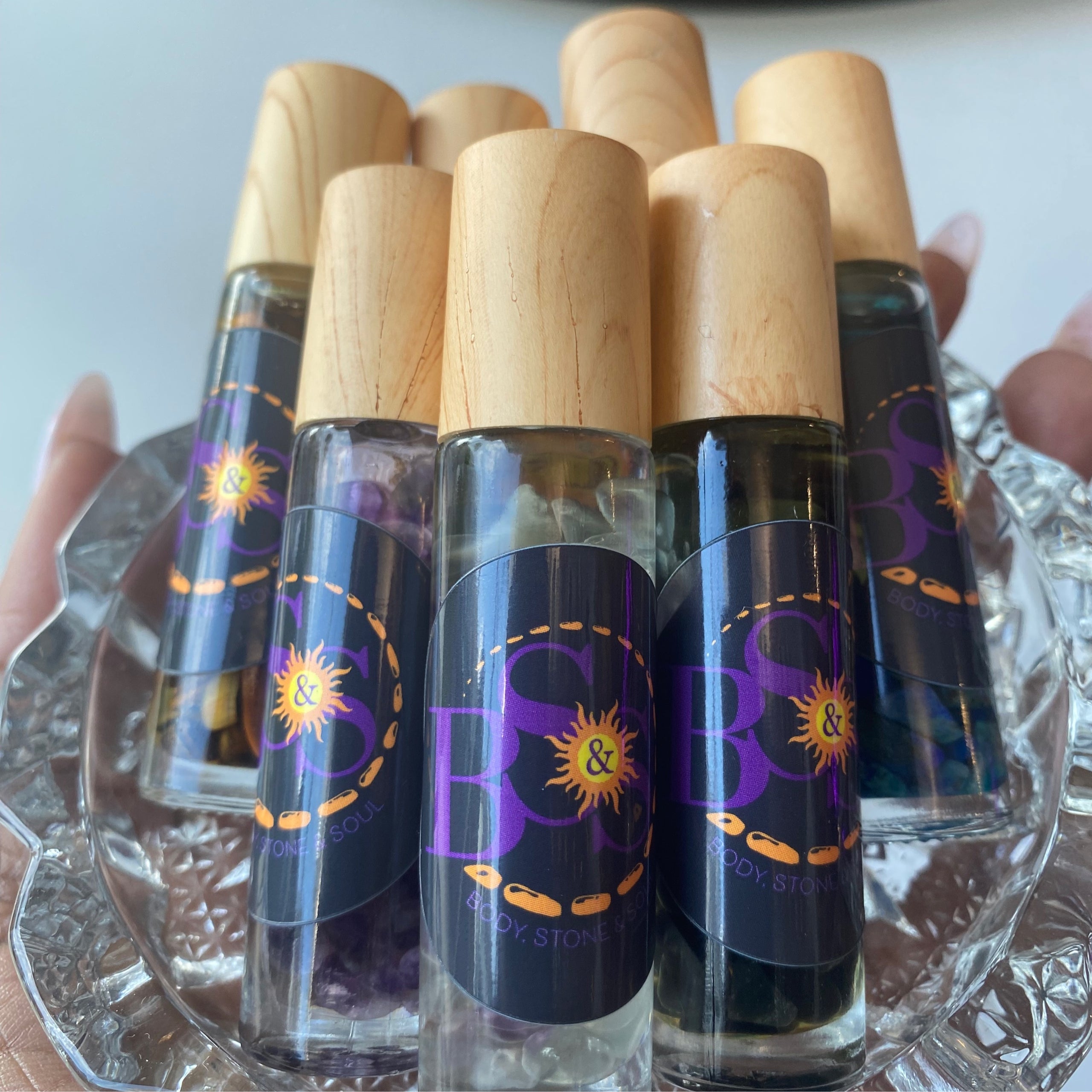 Body Oil Fragrance Crystal Chip Rollers | Body, Stone and Soul